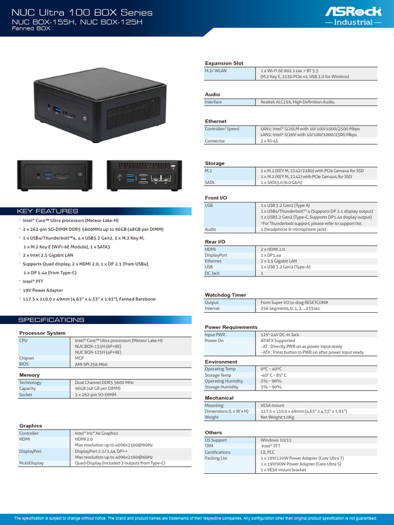 Nuc Box 125h | PDF