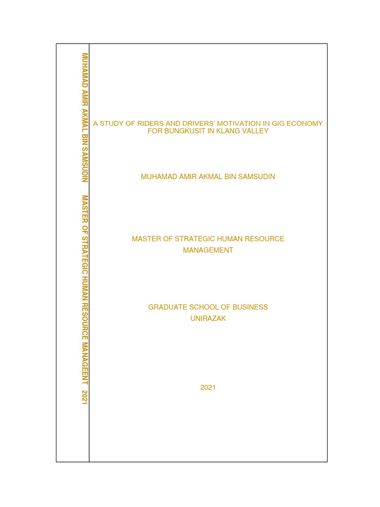 Final Year Project Paper MSHRM Amir | PDF | Methodology | Motivation