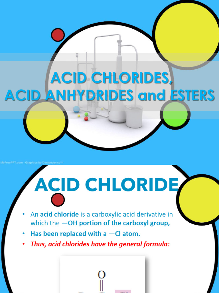 CHEM111 Week 16 Acid Chlorides Acid Anhydrides and Esters 1 | PDF