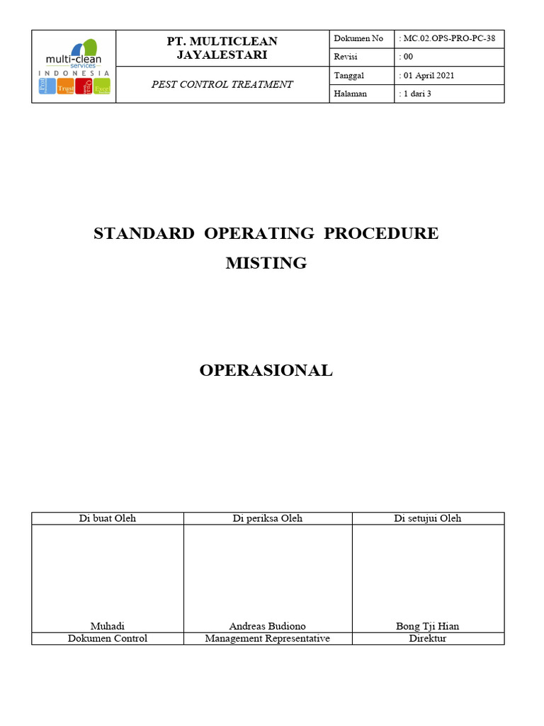 SOP 38 (Misting) | PDF