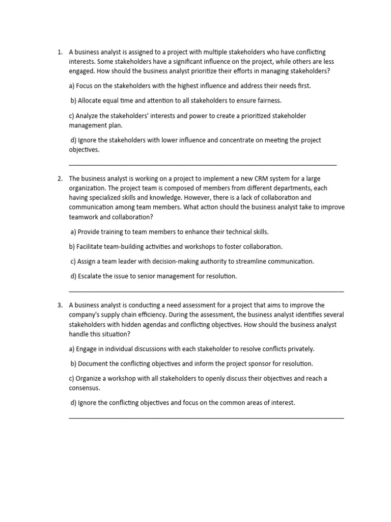 Mock Up Exam - 200 Questions | PDF | Business Analysis | Project Management