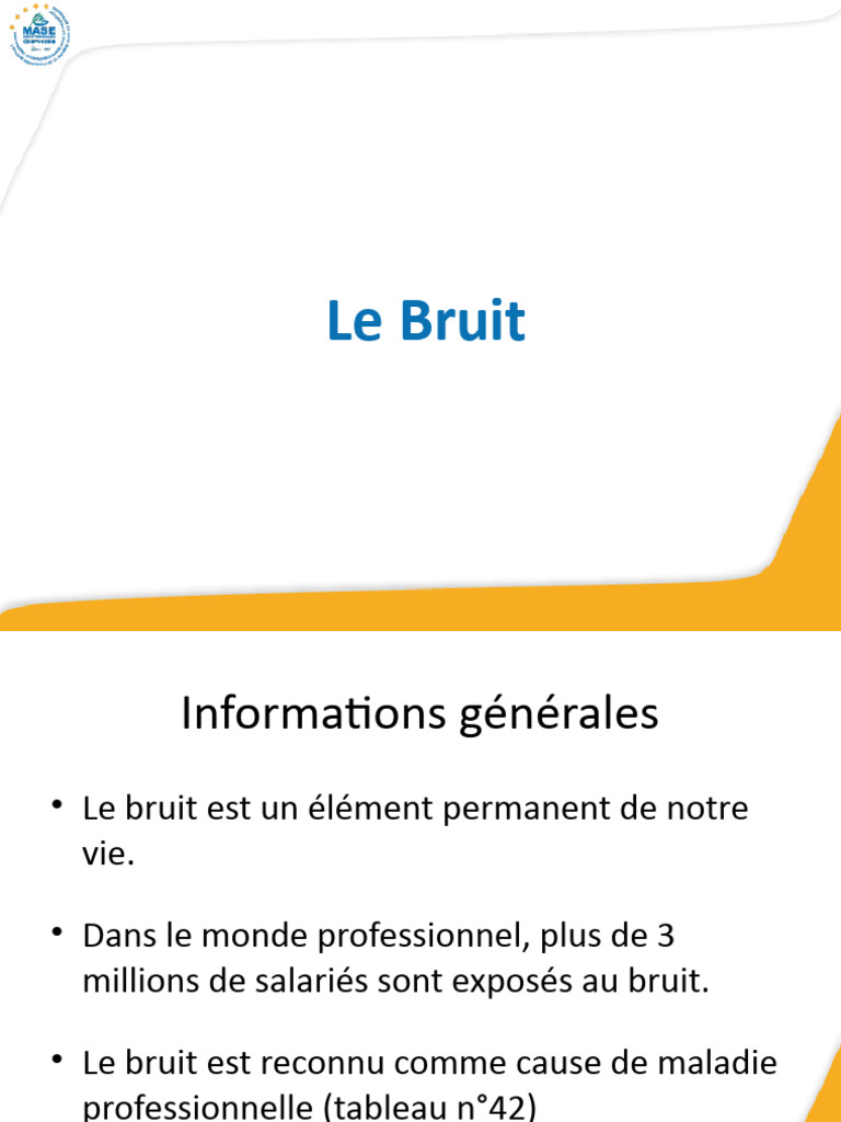 Le Bruit | PDF | Bruit | Sciences de la santé