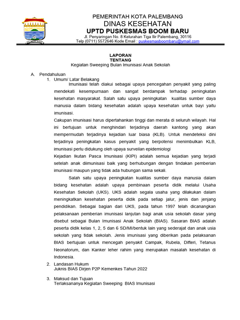 LPD IMUNISASI RUTIN DI POSY BOK 2023 | PDF