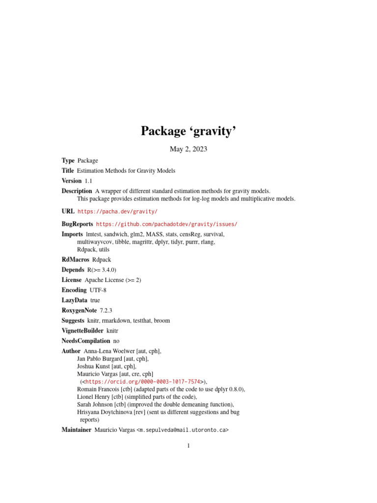 Gravity | PDF | Ordinary Least Squares | Dependent And Independent Variables