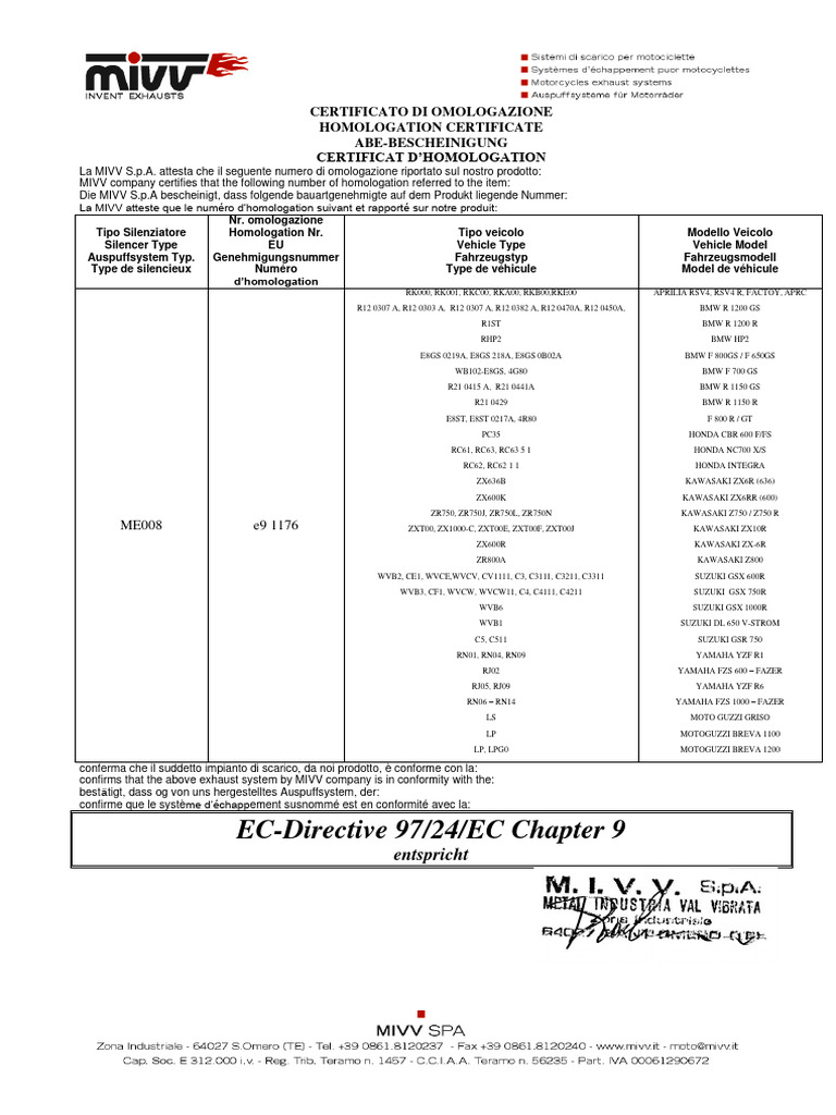 EC-Directive 97/24/EC Chapter 9 | PDF