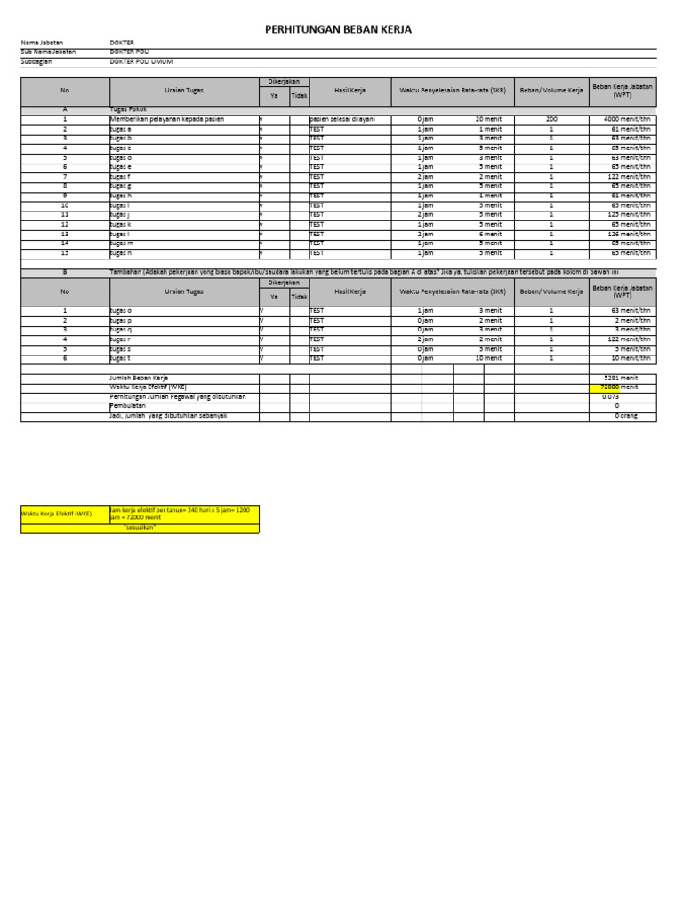 Contoh Perhitungan SDM | PDF