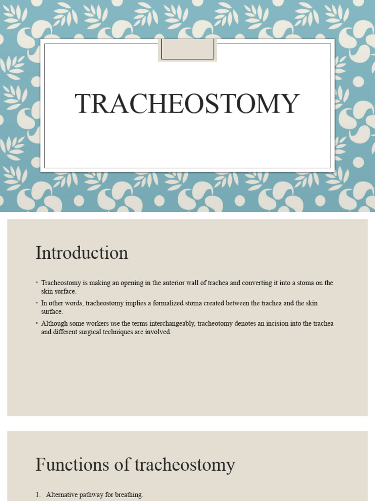 Tracheostomy | PDF | Respiratory Tract | Injury