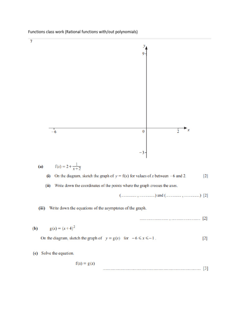 Rational Functions Class Work | PDF | Teaching Methods & Materials ...