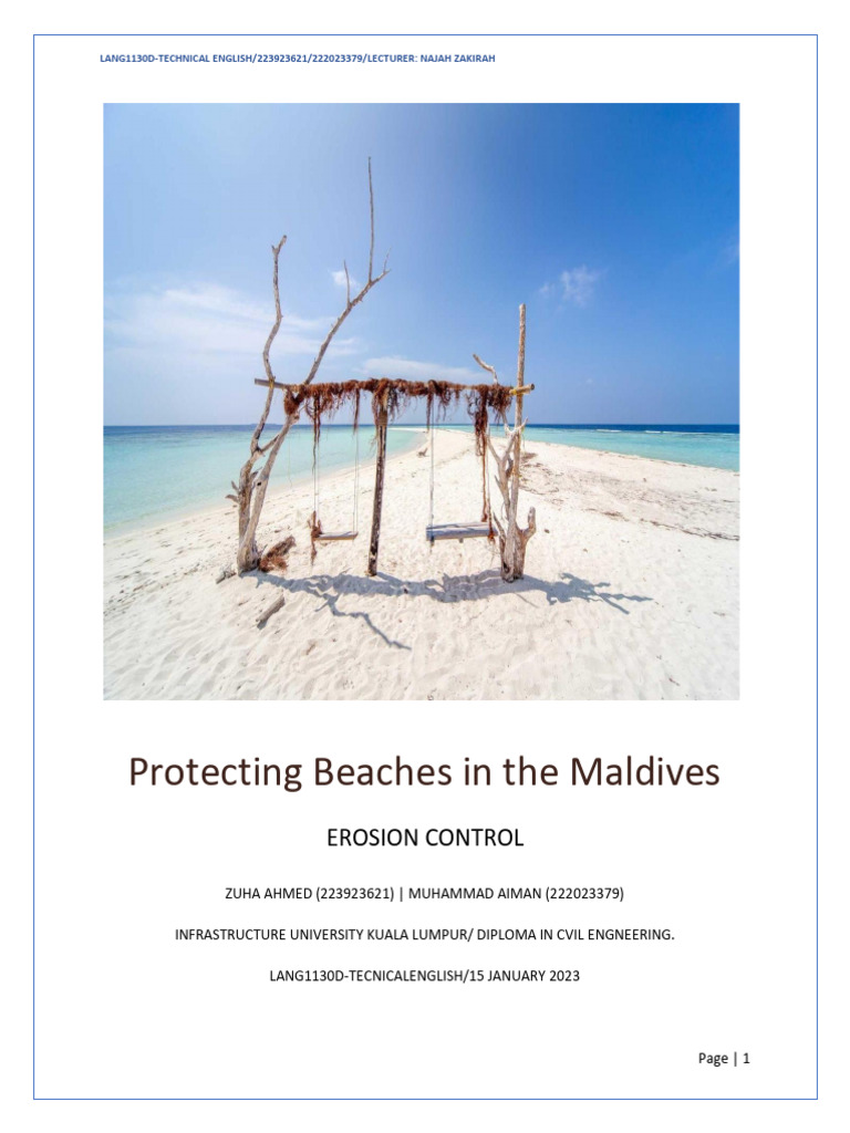 Protecting Beaches in The Maldives | PDF | Beach | Erosion