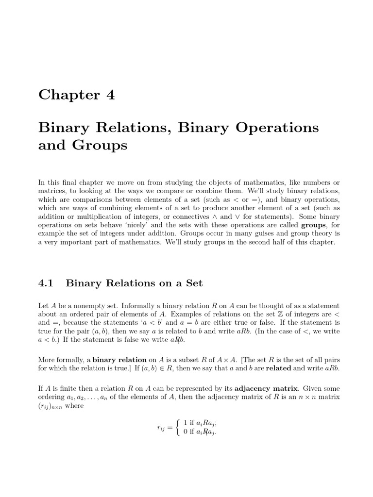 Chap 4 | PDF | Group (Mathematics) | Matrix (Mathematics)