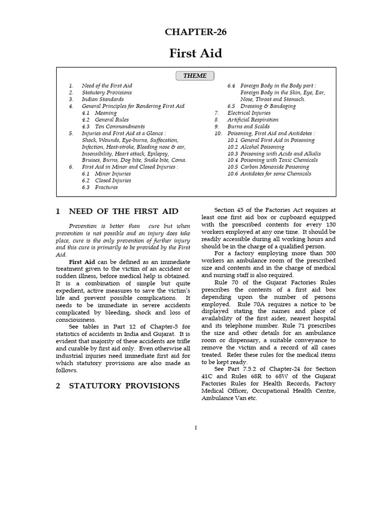 Chapter 26 - First Aid | PDF | First Aid | Injury
