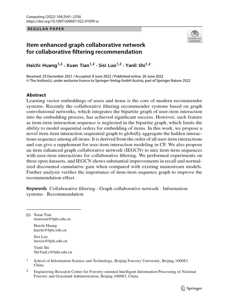 Item-Item Sequential Graph for Recommendations | PDF | Applied Mathematics