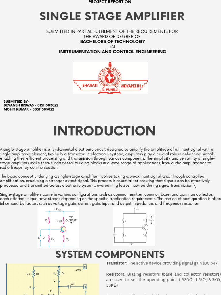 Single Stage Amplifier | PDF