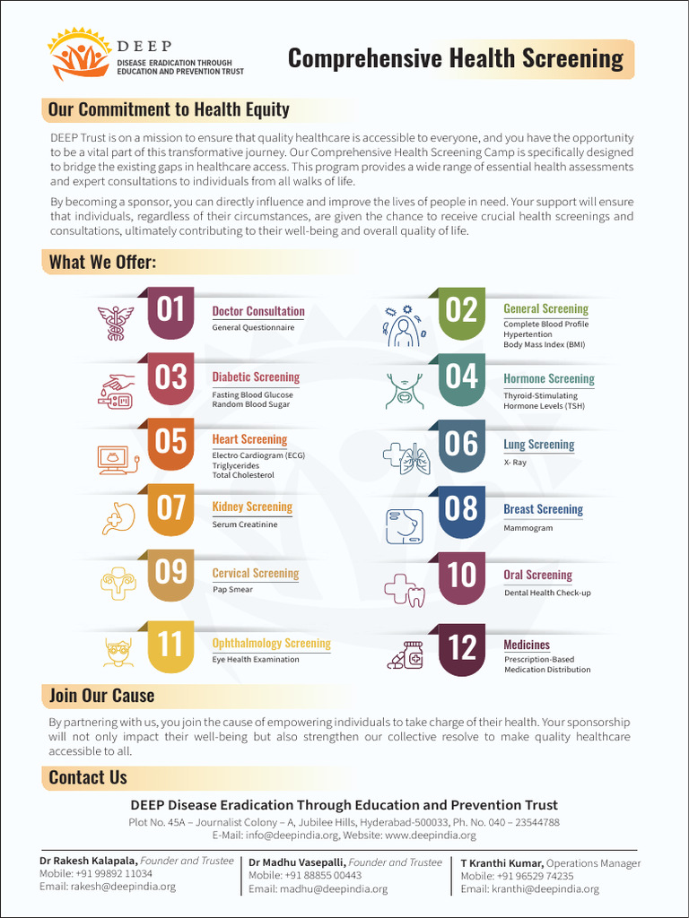 Comprehensive Health Screening | PDF | Screening (Medicine) | Health Care