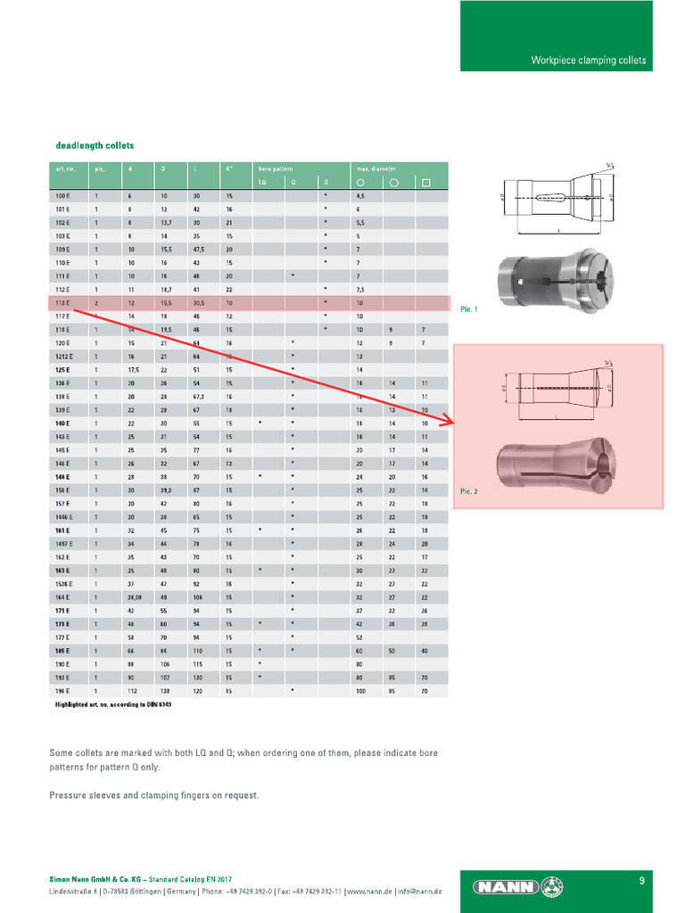 Dead Length Collet Type 113E | PDF
