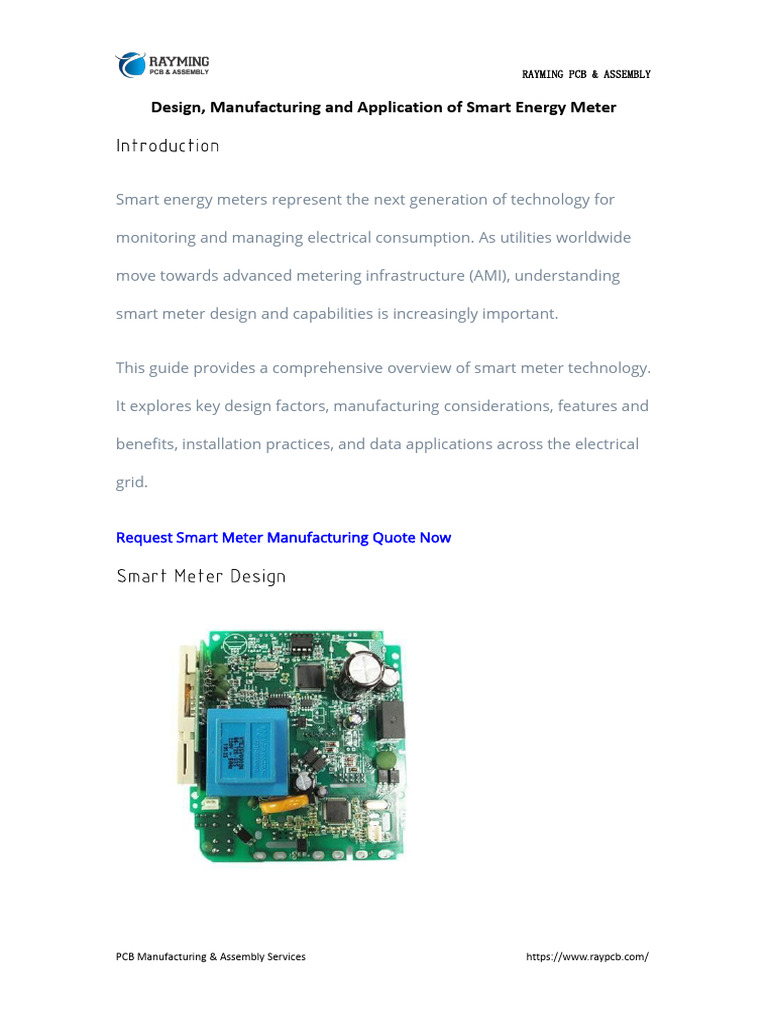 Smart Energy Meter Design and Manufacturing | PDF | Computers