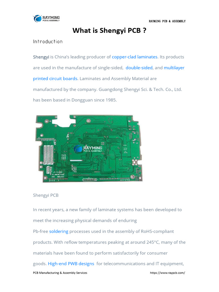 What Is Shengyi PCB | PDF
