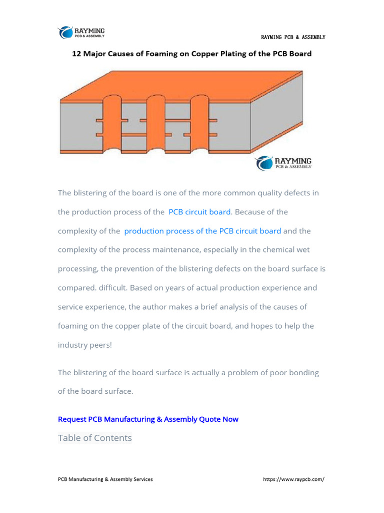 12 Major Causes of Foaming On Copper Plating of The PCB Board | PDF ...