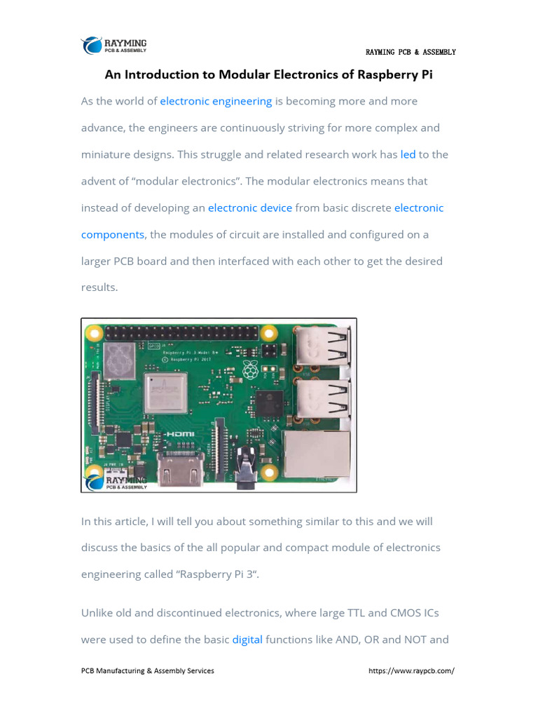 An Introduction To Modular Electronics of Raspberry Pi | PDF | Raspberry Pi | Electronics