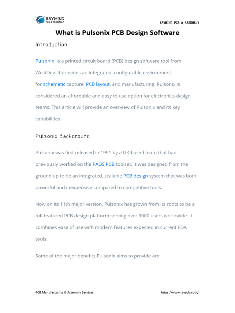 What Is Pulsonix PCB Design Software | PDF