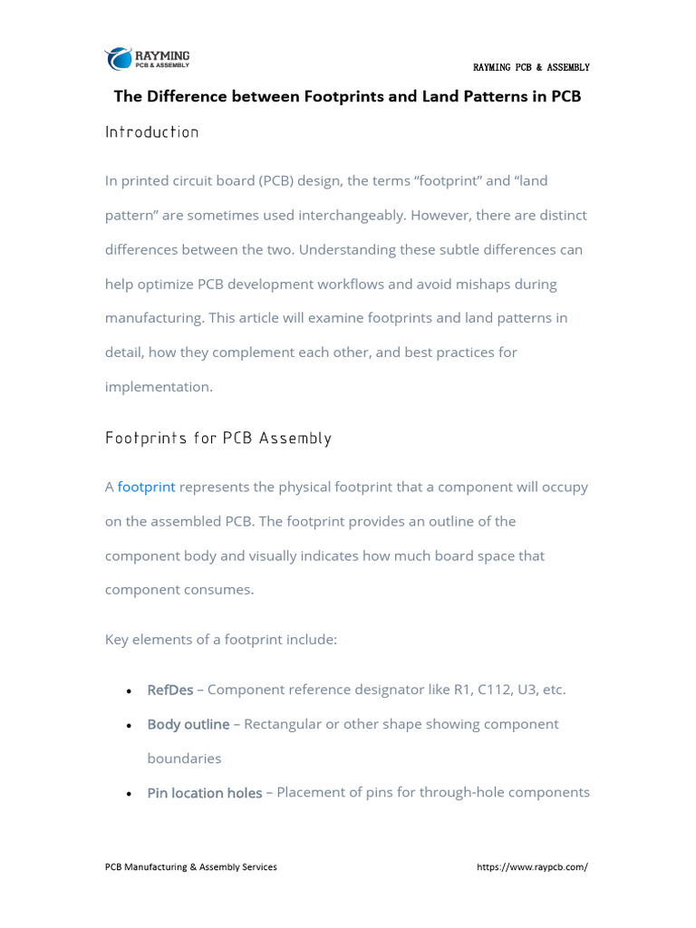 The Difference Between Footprints and Land Patterns in PCB | PDF ...