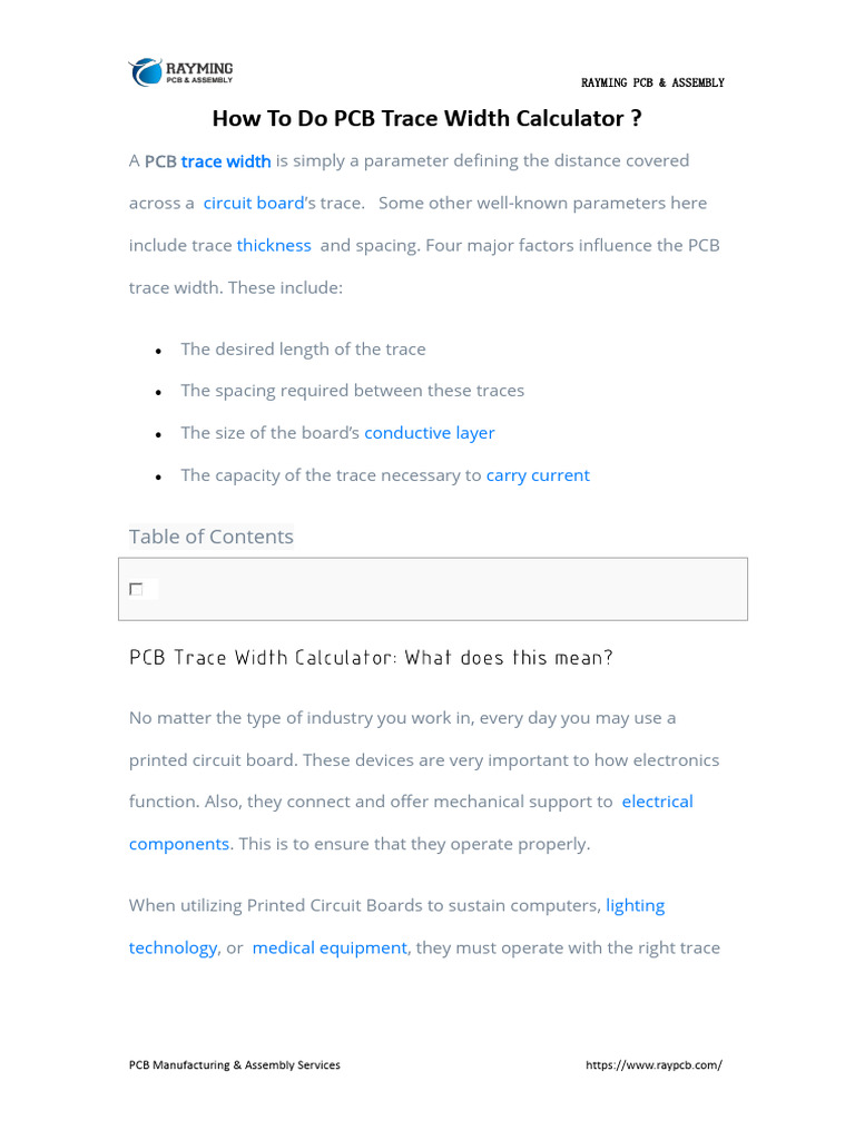 How to Do PCB Trace Width Calculator | PDF | Printed Circuit Board ...