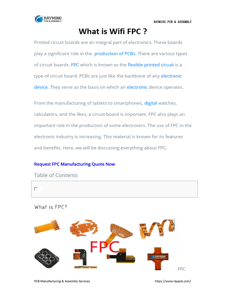 What Is Wifi FPC | PDF | Printed Circuit Board | Electronics