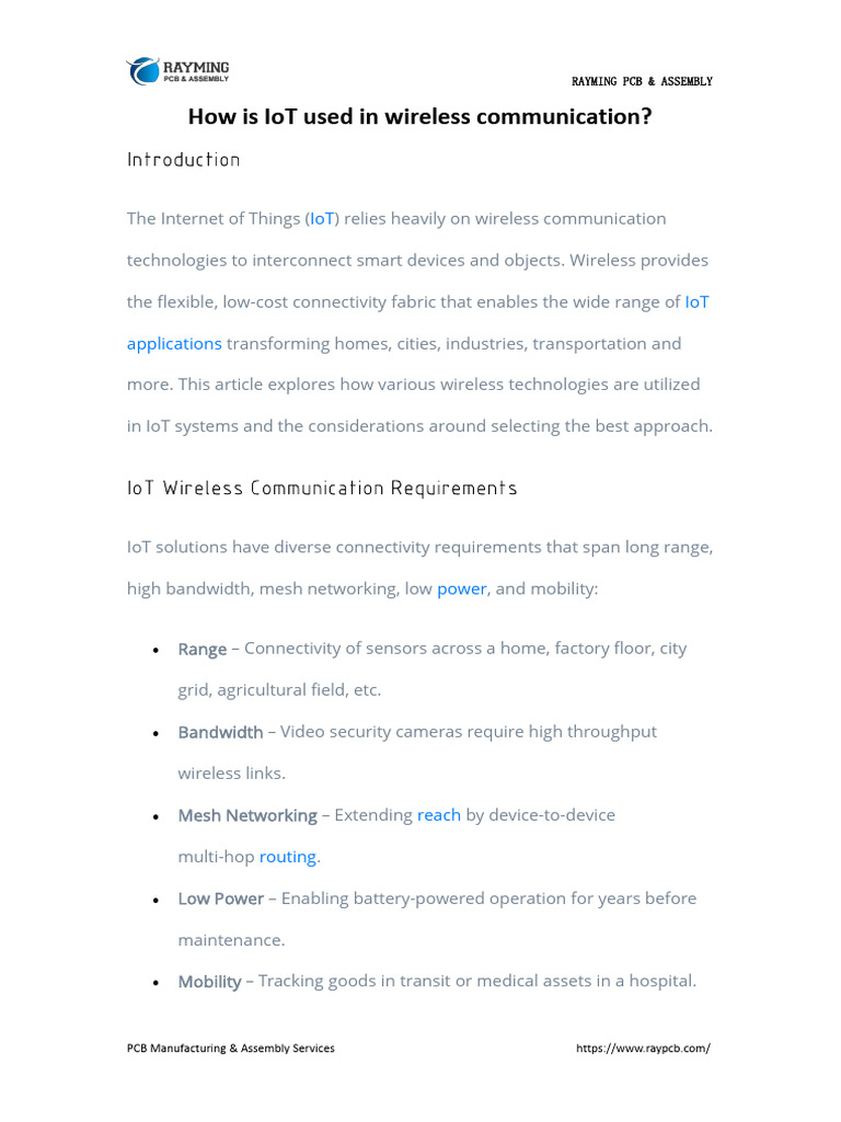 How Is IoT Used in Wireless Communication | PDF | Internet Of Things ...
