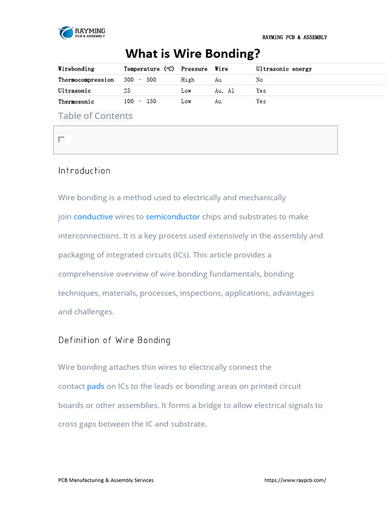 What Is Wire Bonding | PDF