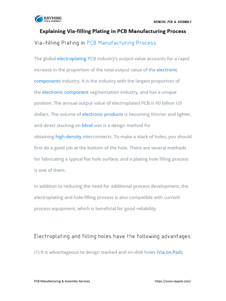 Explaining Via-Filling Plating in PCB Manufacturing Process | PDF ...