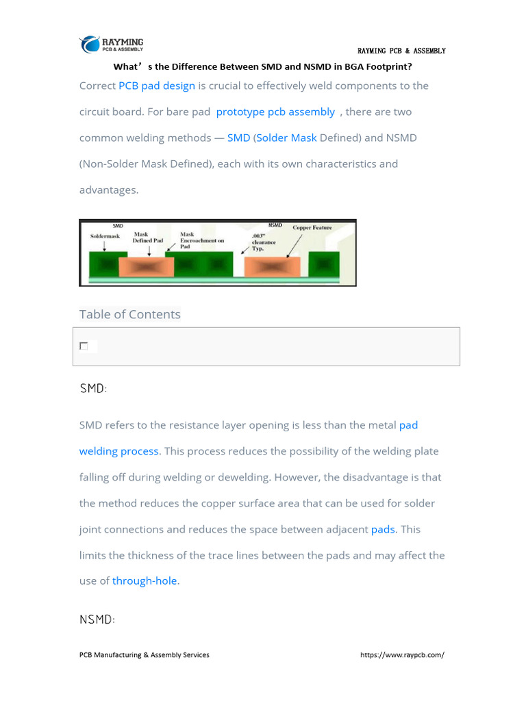 What’s the Difference Between SMD and NSMD in BGA Footprint | PDF ...