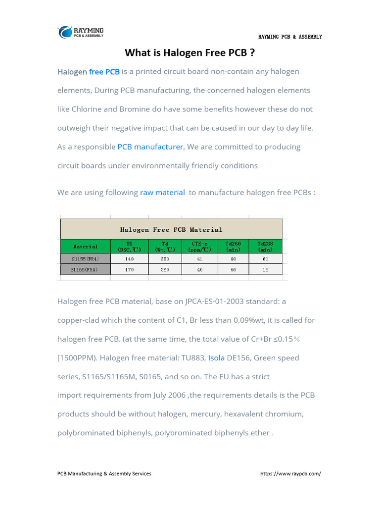 What Is Halogen Free PCB | PDF