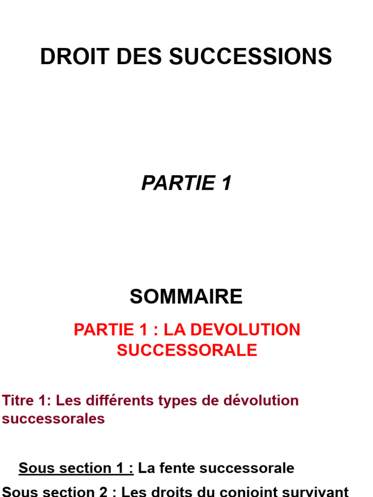 Droit Des Succession PC Partie 1 | PDF | Loi | Rétroactivité