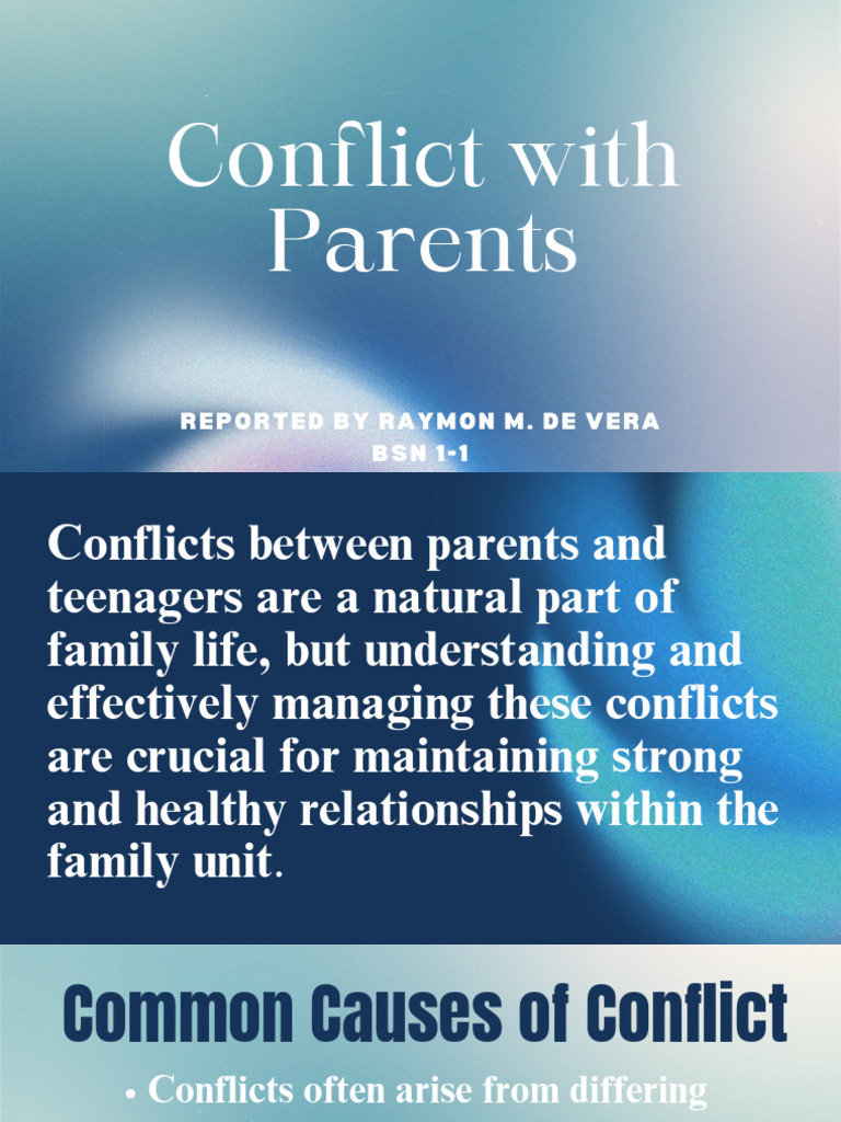 Teen-Parent Conflict Resolution Guide | PDF