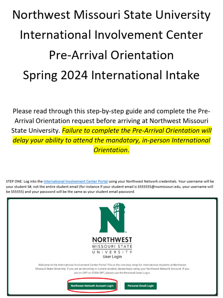 Pre-Arrival Guide for NWMSU Spring 2024 | PDF