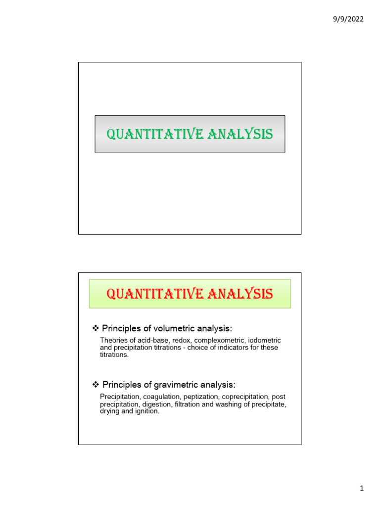 Qualitative Analysis - Introduction | PDF | Chemistry | Titration