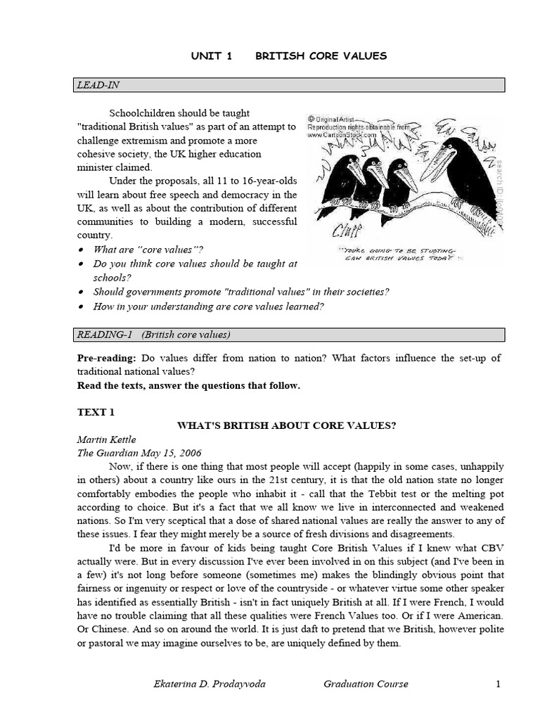 Unit 1 - British Core Values | PDF | House Of Commons Of The United ...