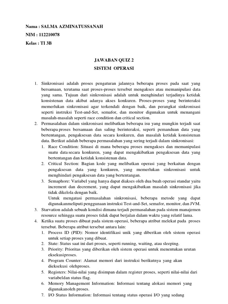 Salma Azminatussanah - 112210078 - Quiz 2 | PDF