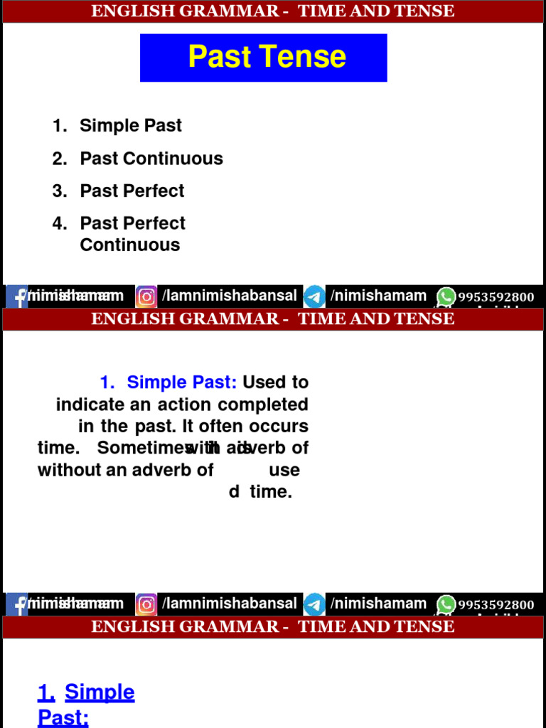 English Grammar: Time and Tense Guide | PDF | English Grammar ...