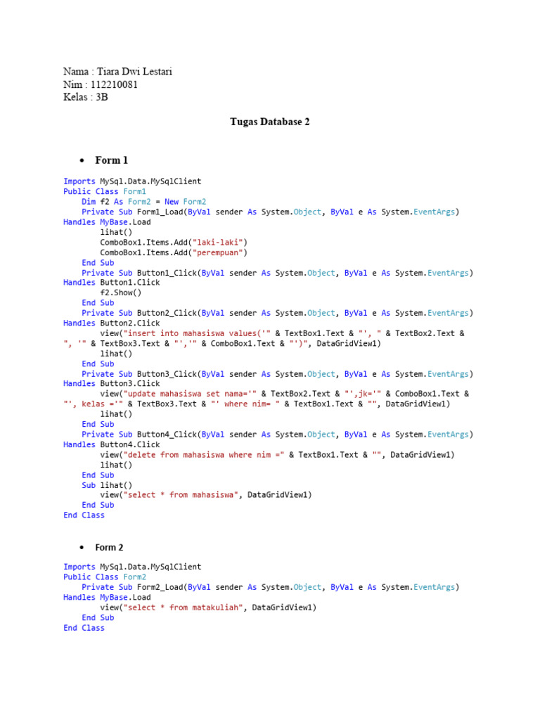 Database Tiara 2 | PDF