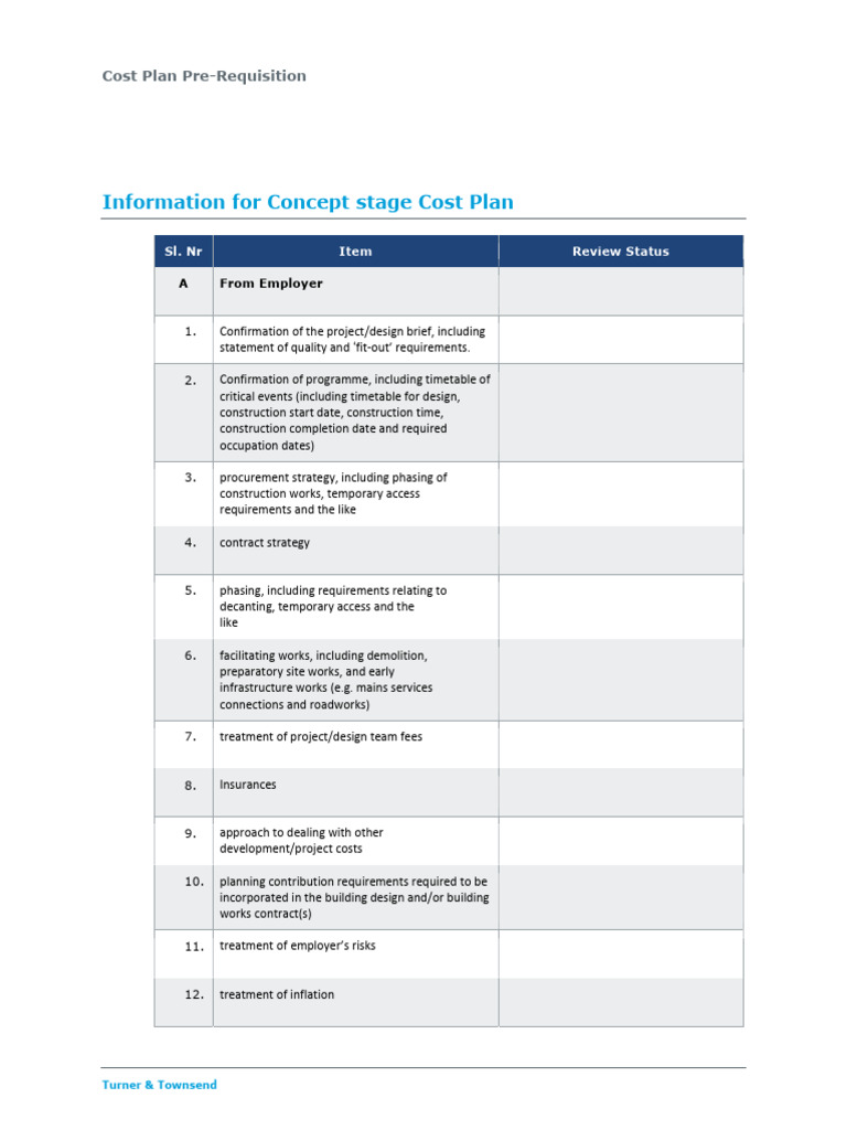 Information For Concept Stage Cost Plan | PDF | Geotechnical ...