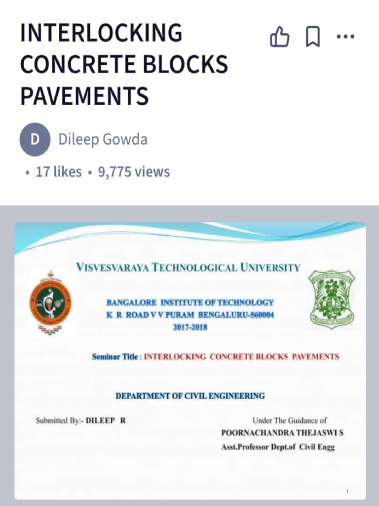 Interlocking Concrete Block Pavement | PDF | Road | Road Surface