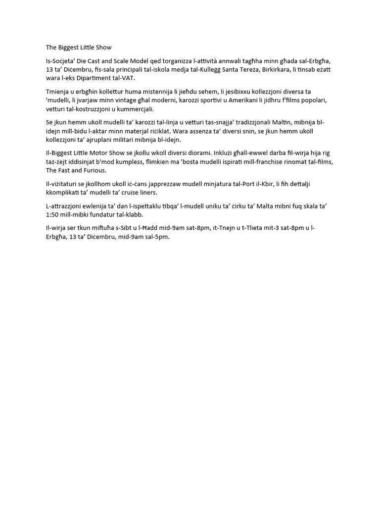 Wirja - The Biggest Little Show 2023 | PDF