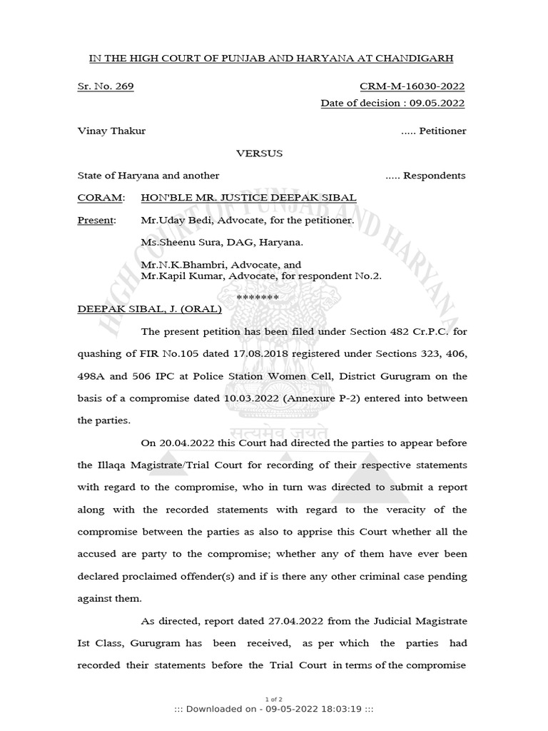 CRM-M 16030 2022 09 05 2022 Final Order | PDF CRM-M 16030 2022 09 05 2022 Final Order | PDF