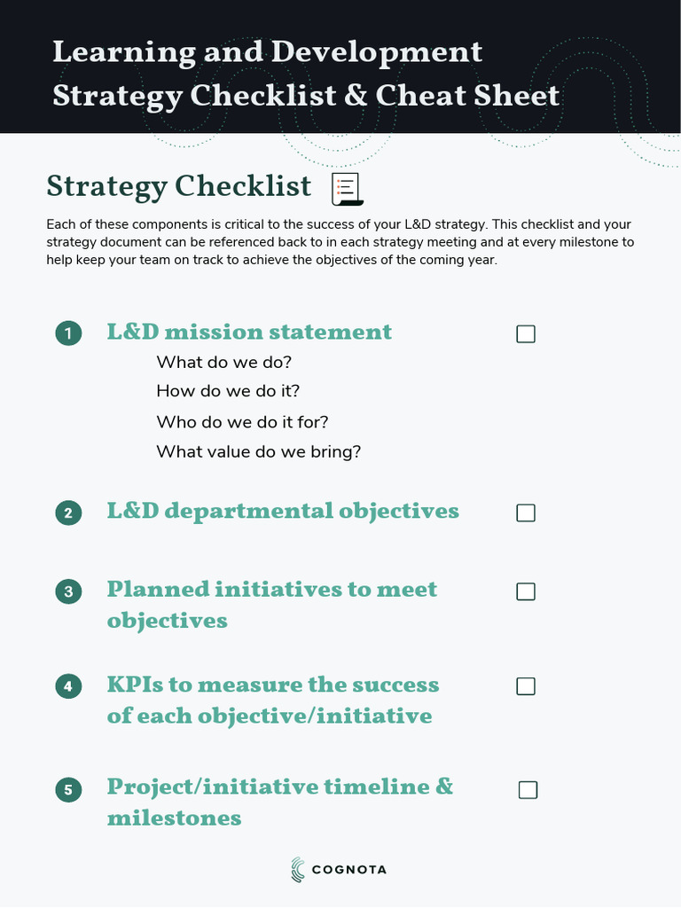 Cognota Strategy Checklist & Cheat Sheet | PDF | Goal | Planning