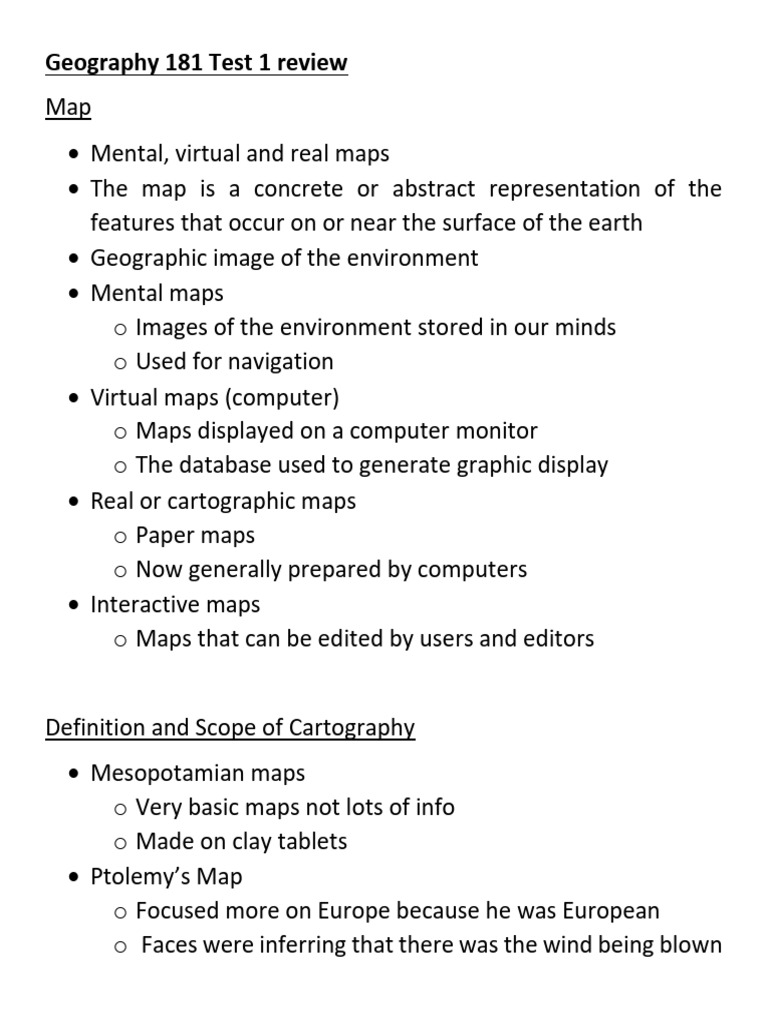 Geo 181 Test 1 | PDF