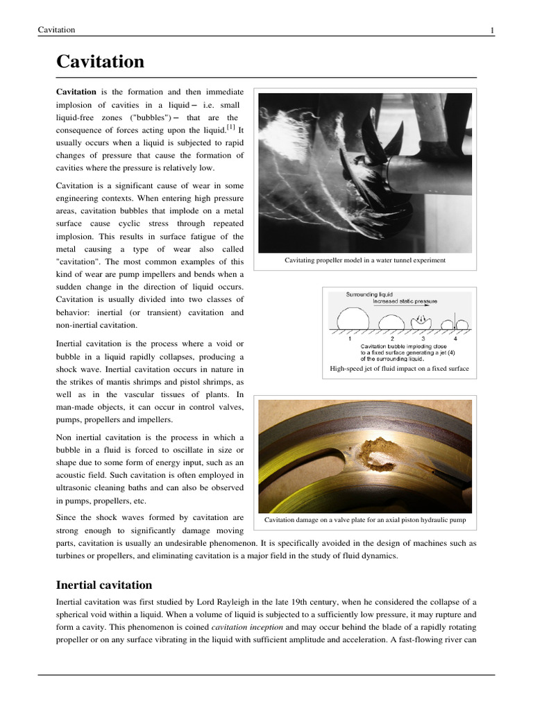 Cavitation | PDF | Pump | Applied And Interdisciplinary Physics