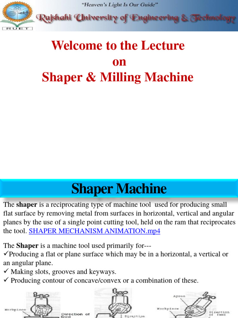 Shaper and Milling | PDF | Machining | Machines
