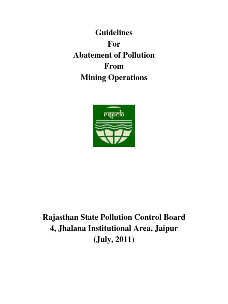 Mining Unit Guideline 2012 Pdf Mining Environmental Impact Assessment