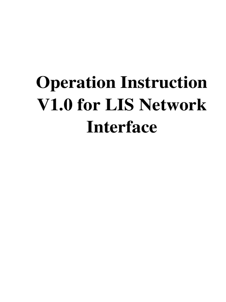 DPChem Operation Instruction V1.0 For LIS Network Interface | PDF | Computer Science | Computing